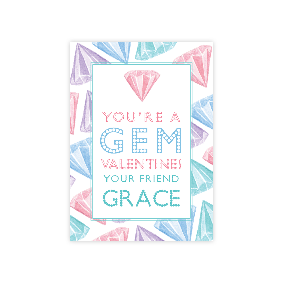 Gem Valentine Card – Sugar B Designs