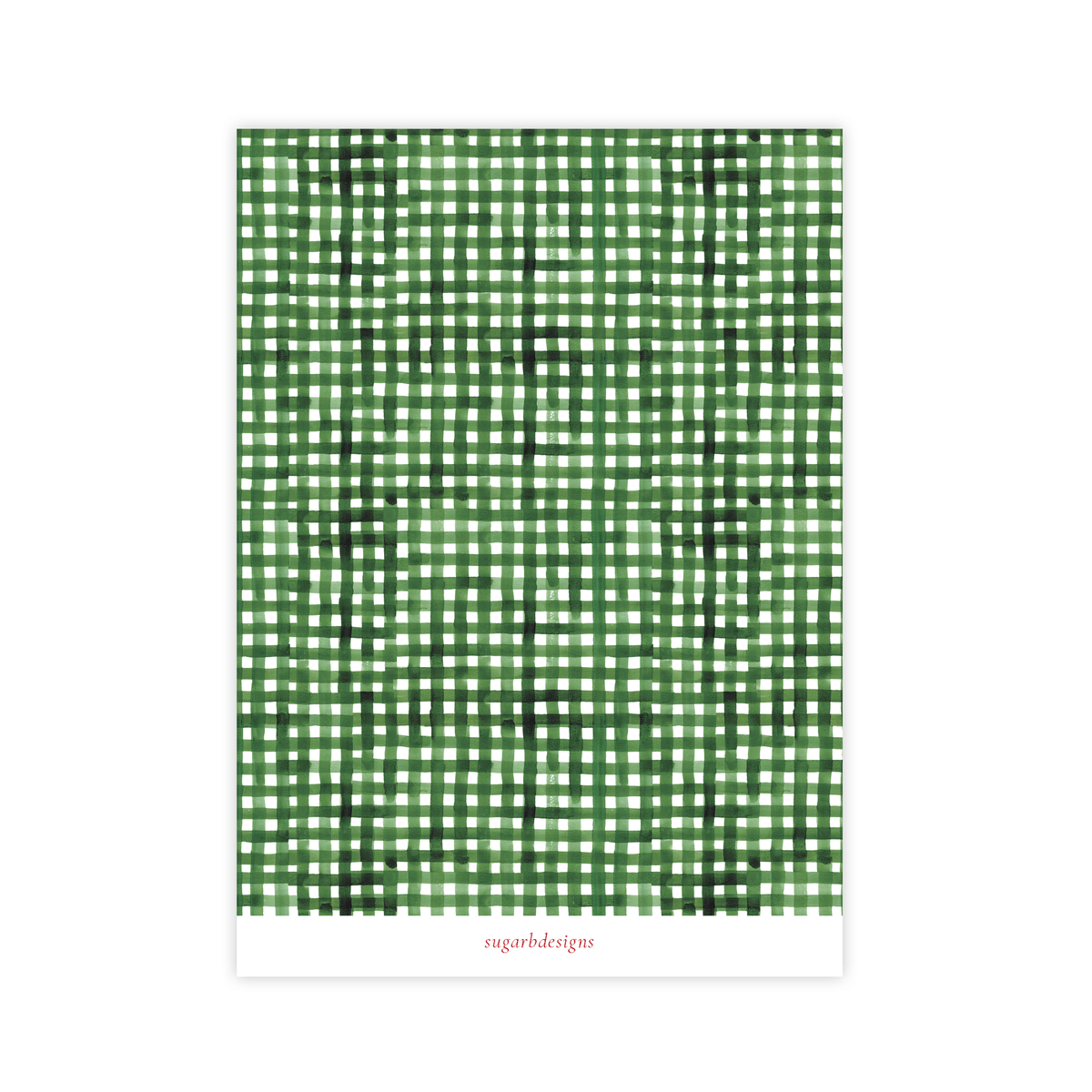 Denson Border Gingham Portrait Christmas Card – Sugar B Designs