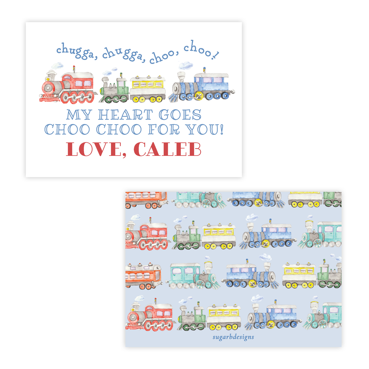 Chugga Chugga Choo Choo Valentine Card – Sugar B Designs