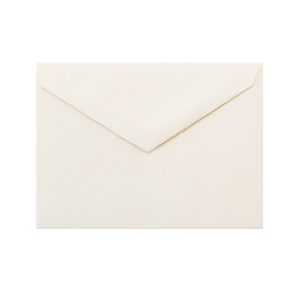 Deckled Edge Ecru and Sky Blue Fine Paper Flat Stationery – Sugar B Designs