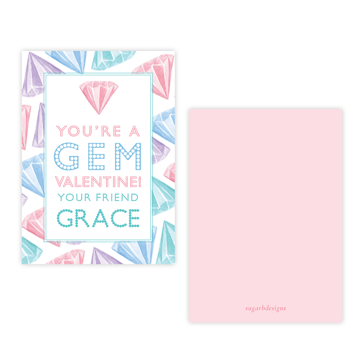 Gem Valentine Card – Sugar B Designs
