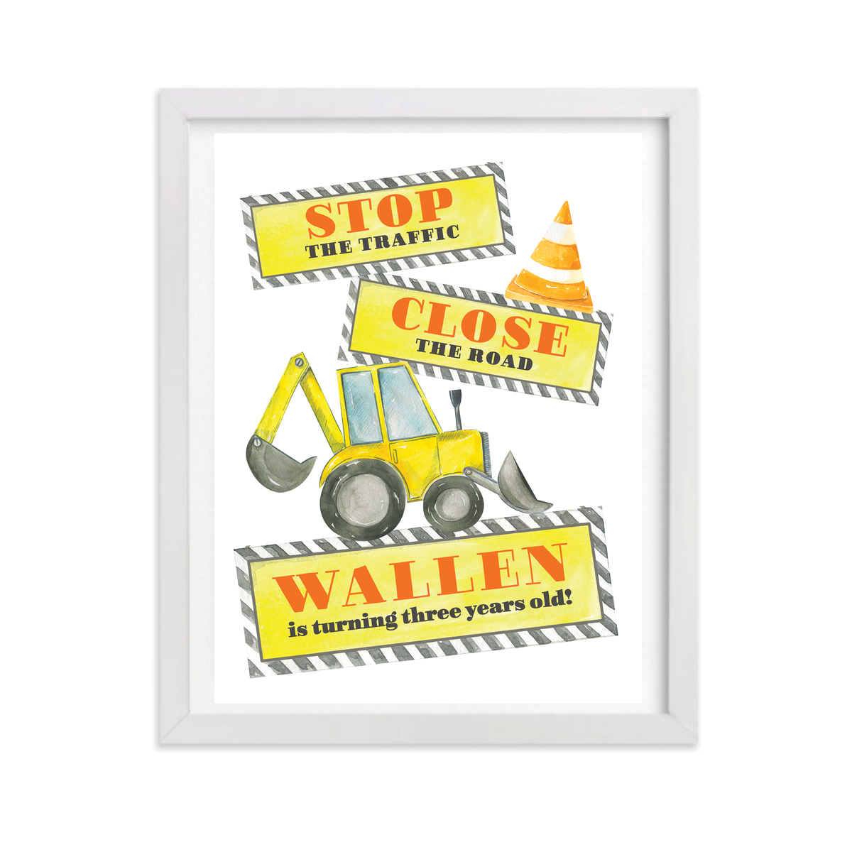 Traffic Cone Birthday Party Sign – Sugar B Designs