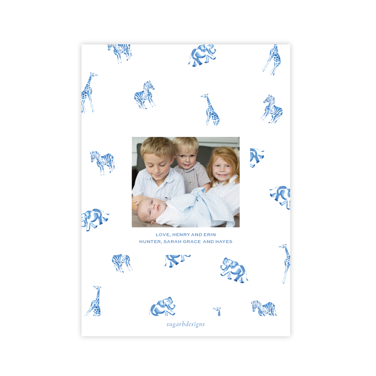 Winston Wild Blue Birth Announcement – Sugar B Designs